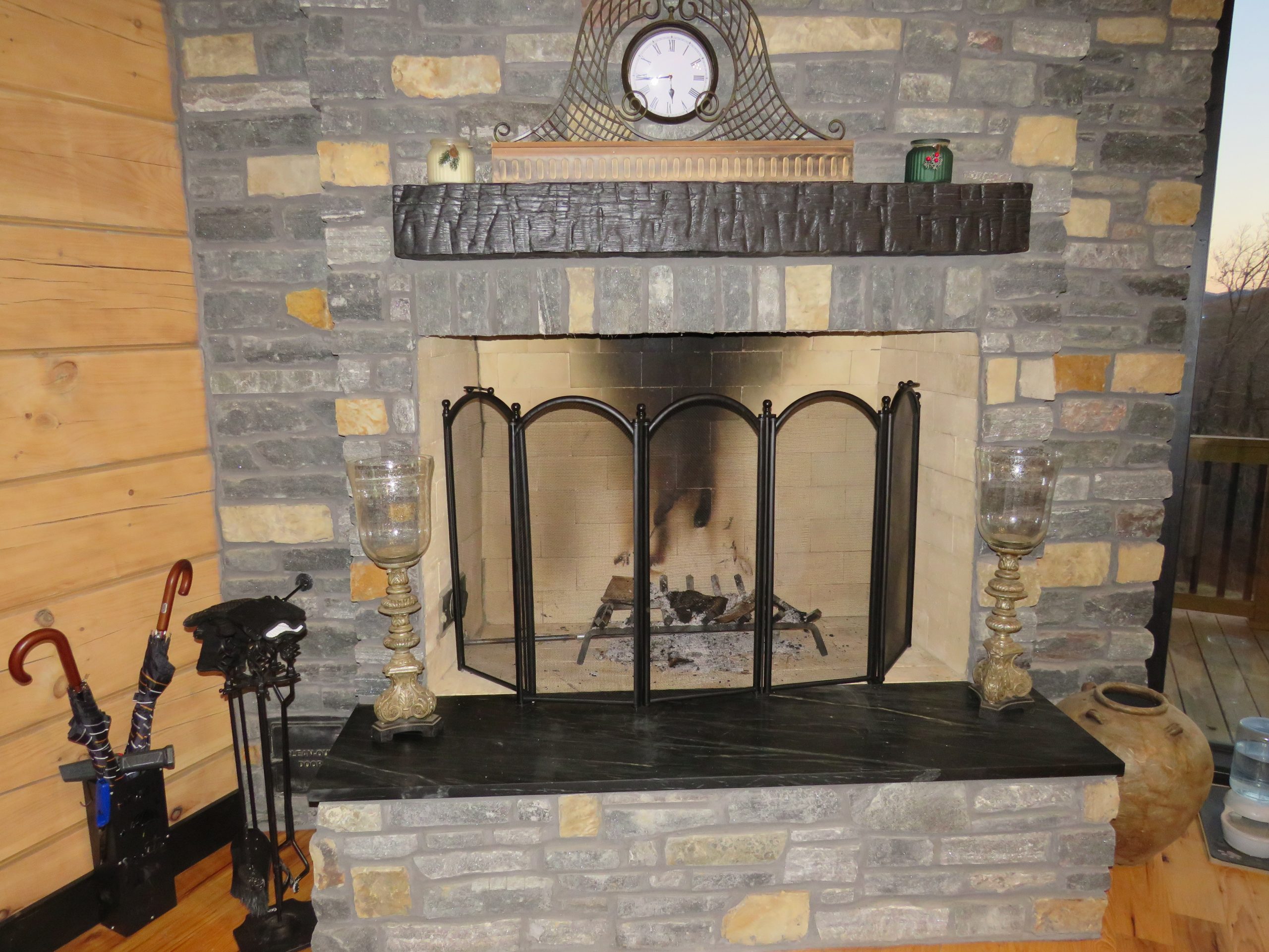 Midnight Black & Elite Blue Granite Ledgerock with Brown Sandstone ...