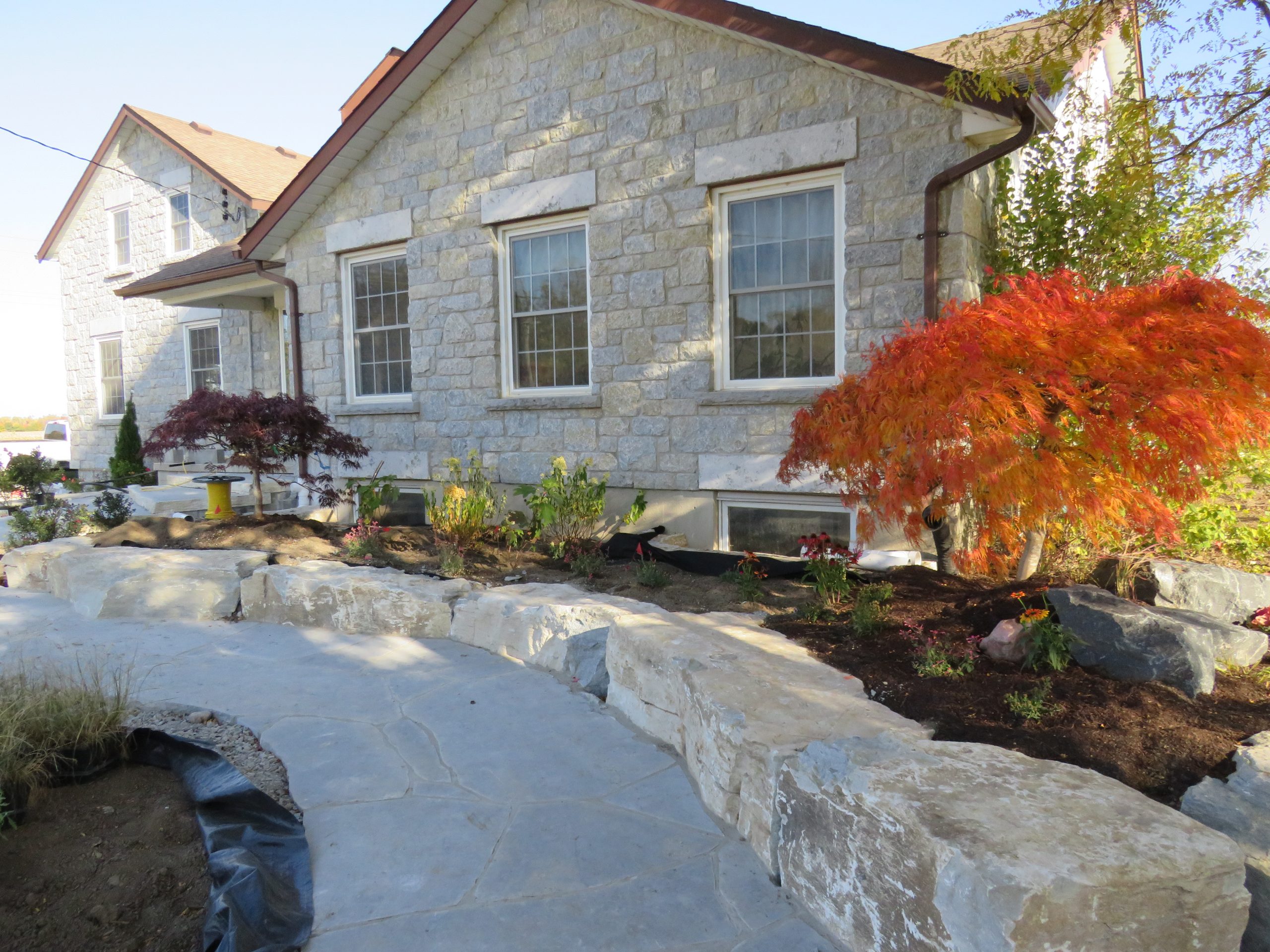 Landscaping With Weatheredge Limestone Work in Progress Close to ...