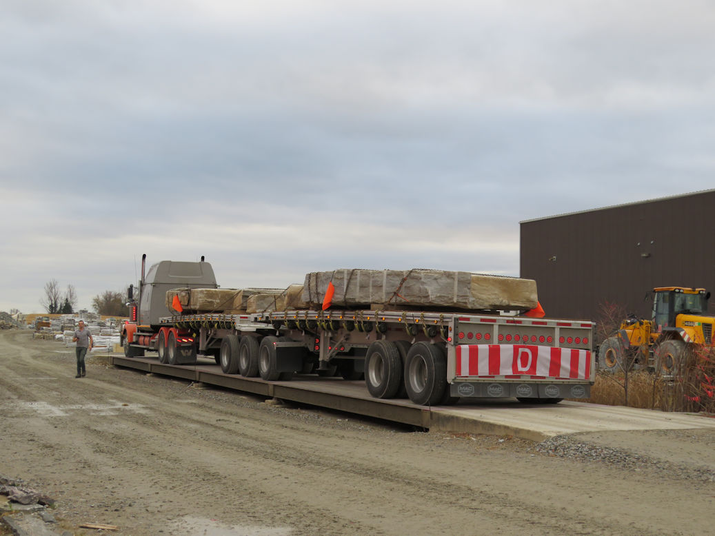 A Load of Weatheredge Limestone Coming Into Our Processing Yard & Later ...