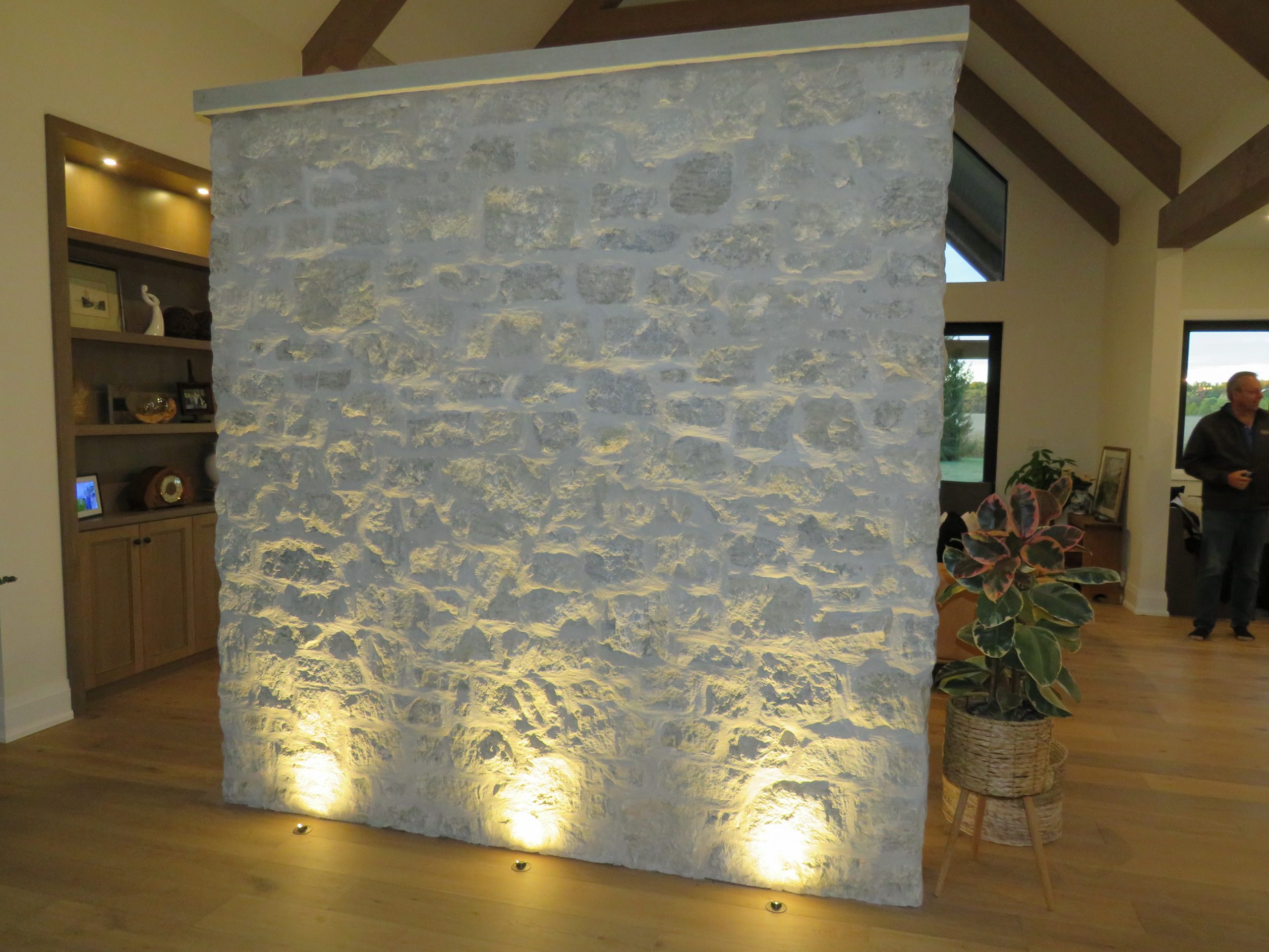 Tumbled White Mist Natural Bed with Overgrout Joints - The Interior ...