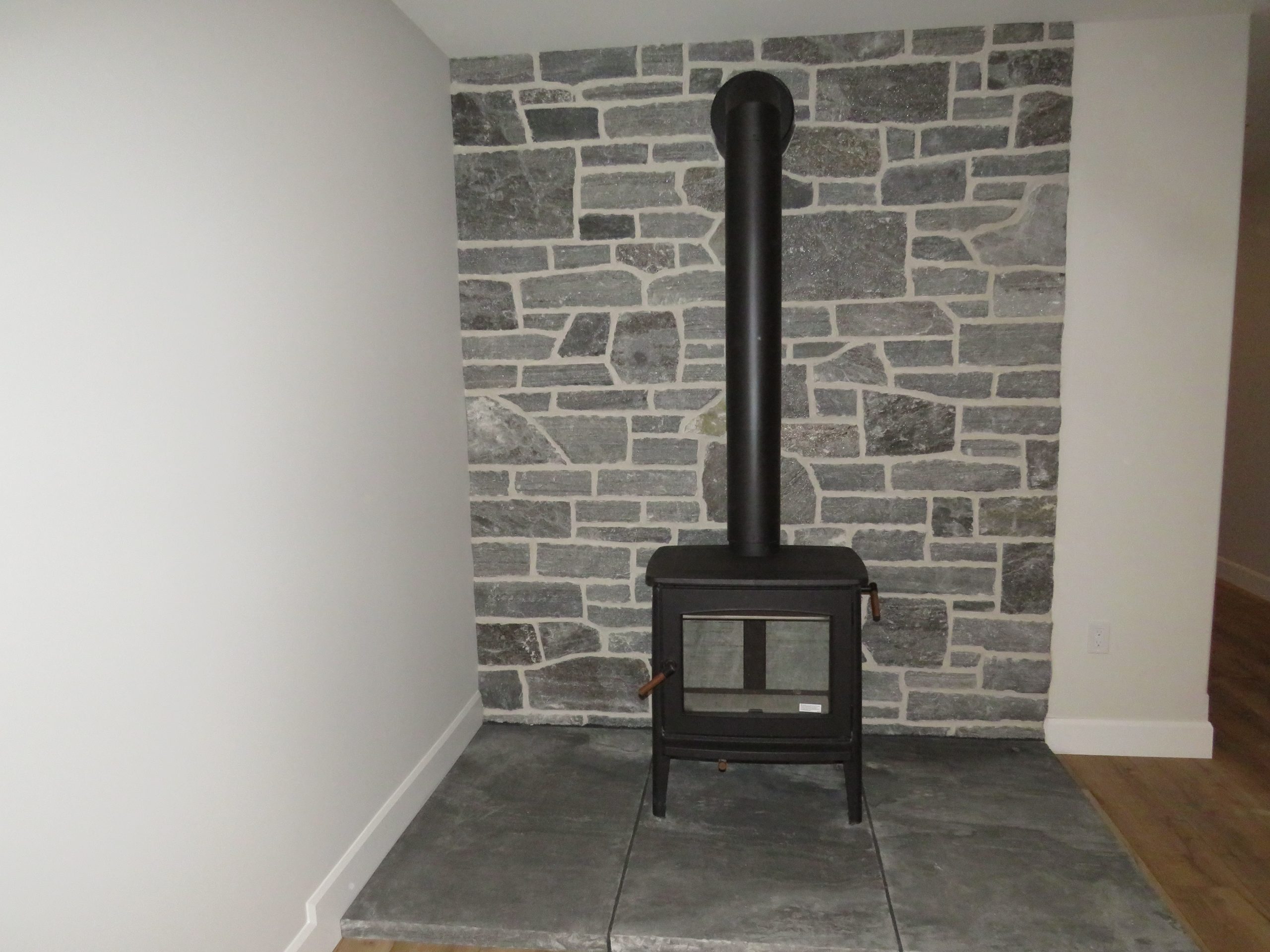 Wood Fired Stove with Firewall made with Elite Blue Granite Plus a few ...