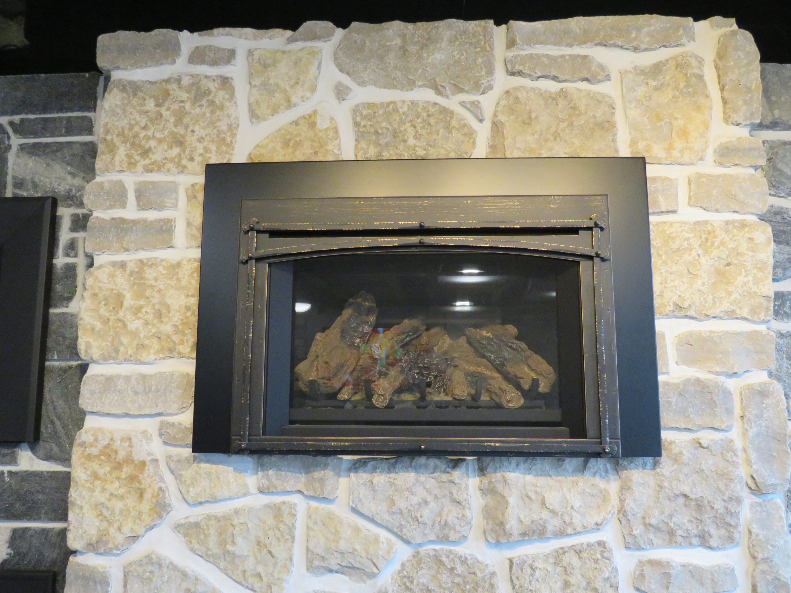 Two Harvest Gold Tumbled Olde Mill Blend Fireplaces - Colonial Brick ...