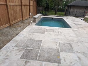 Harvest Gold Tumbled Olde Mill Blend with Patio & Pool in Brown ...