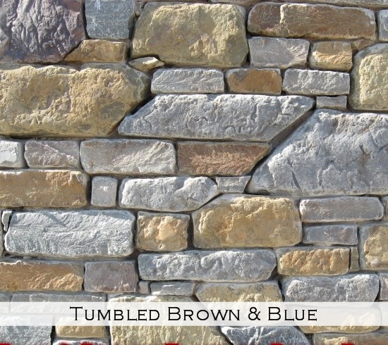 Tumbled Brown and Blue - Colonial Brick & Stone Inc.